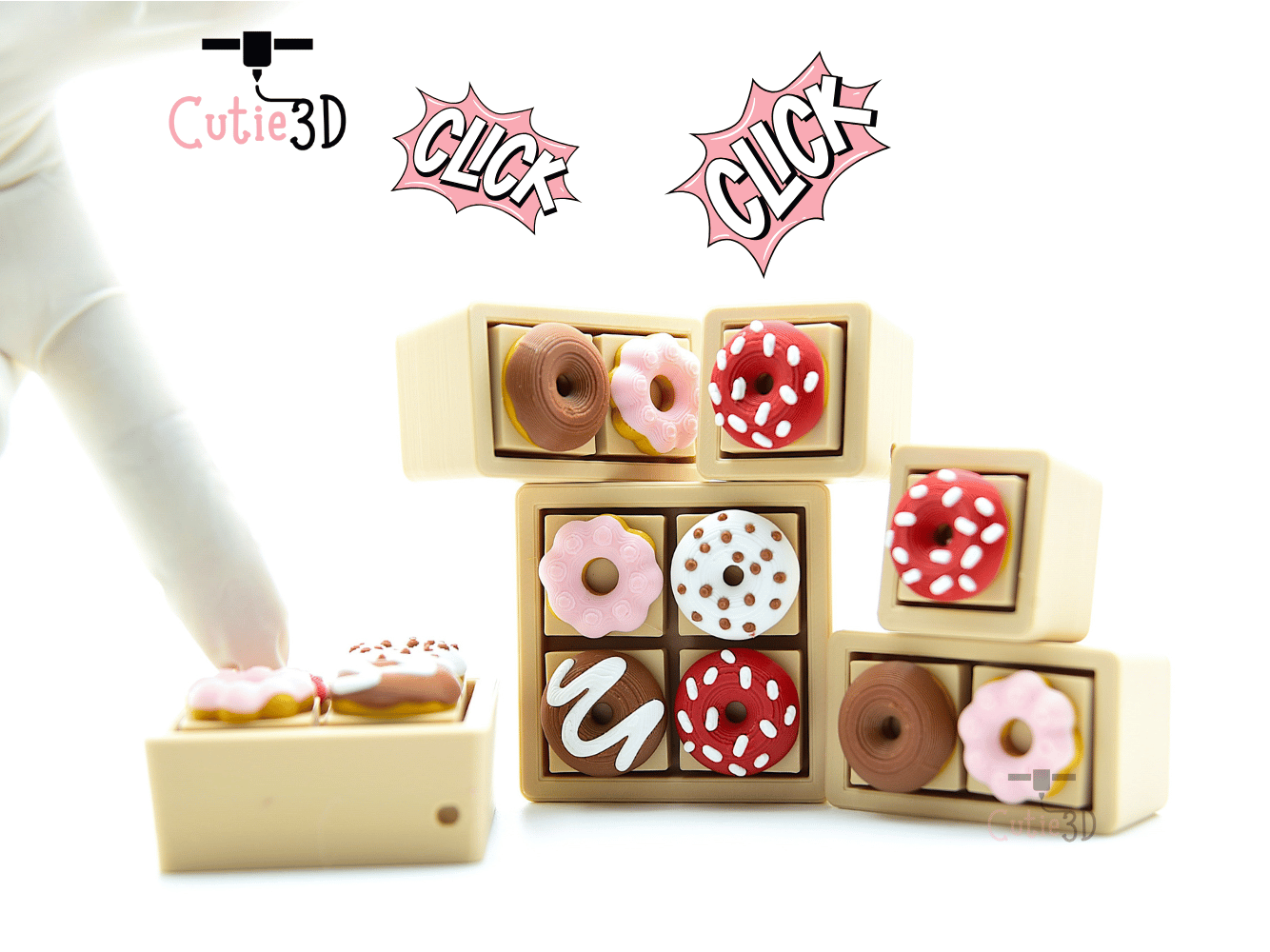 Digital Downloads - Cutie3D Donut Box for Food Lovers Set of Keycap Cl